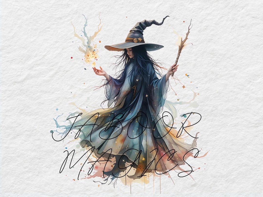 Witch Magic Watercolor Clipart Bundle, Fantasy Art (digital Download ...