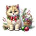 12 PNG Christmas Kitten Clipart Bundle, Set 6, Cute Christmas Cats ...