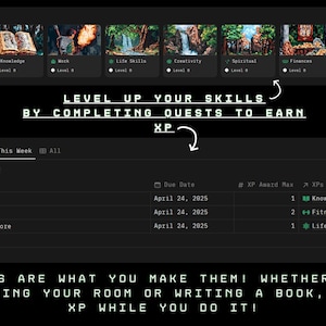 Gamify Your Life Notion Planner RPG Dashboard One Page Template Task ...