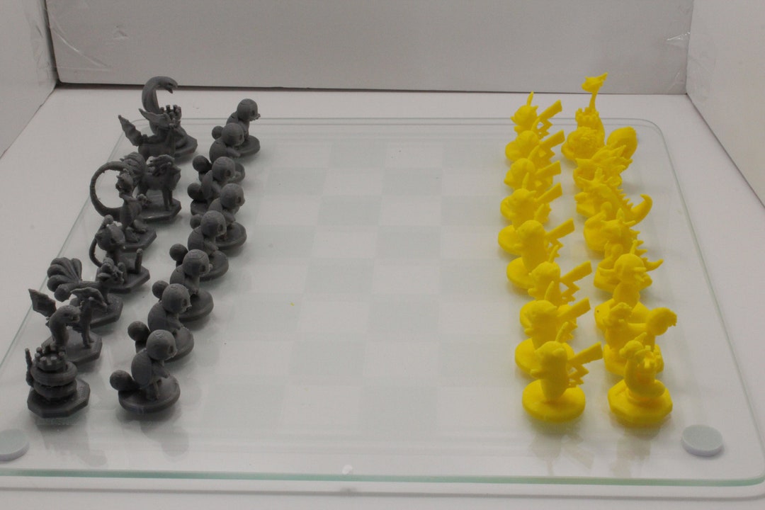 MINI Pokemon Chess Set pikachu, Squirtle, Vulpix, Dratini - Etsy