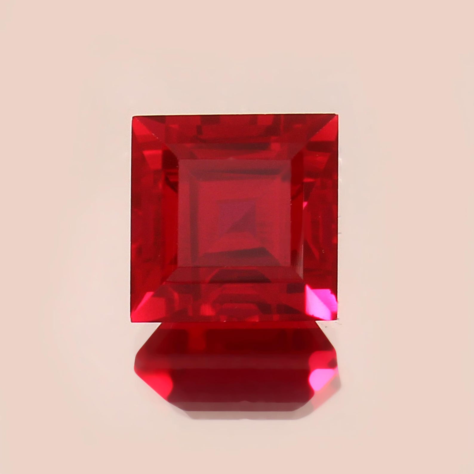 AAA 10 MM Flawless Blood Red Ruby Loose Square Gemstone Cut Transparent ...