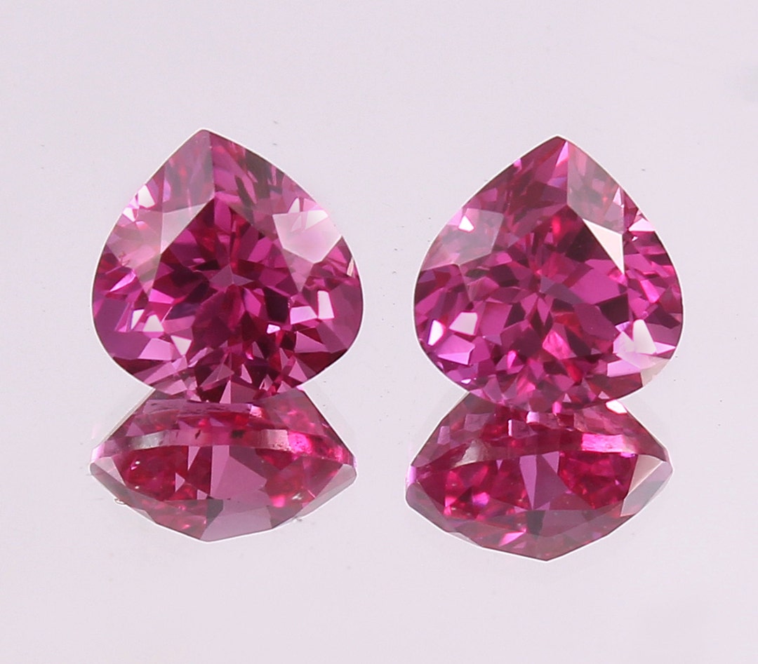 AAA Ceylon Pink Sapphire Heart Pair: 9mm Loose Gemstones - Etsy