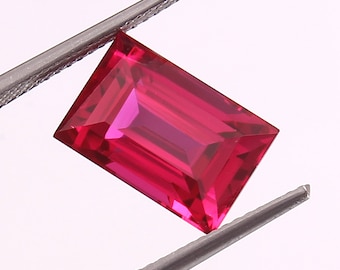 AAA Flawless Blood Red Ruby Loose Emerald Cut Gemstone Cut - Etsy