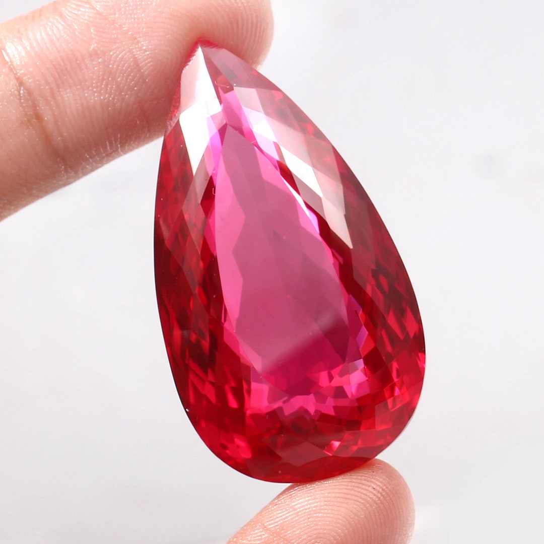 AAA 101 Carat Flawless Blood Red Ruby Loose Pear Gemstone Cut ...