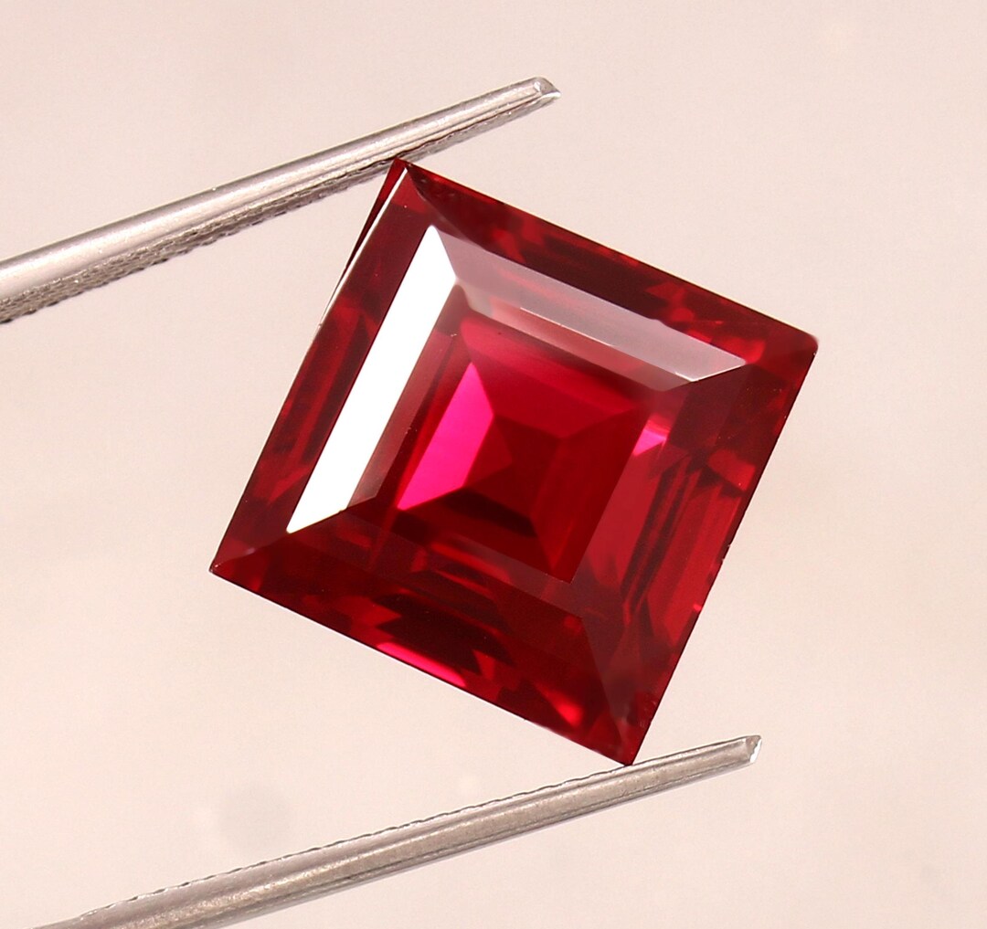 AAA 14 MM Flawless Blood Red Ruby Loose Square Gemstone Cut ...