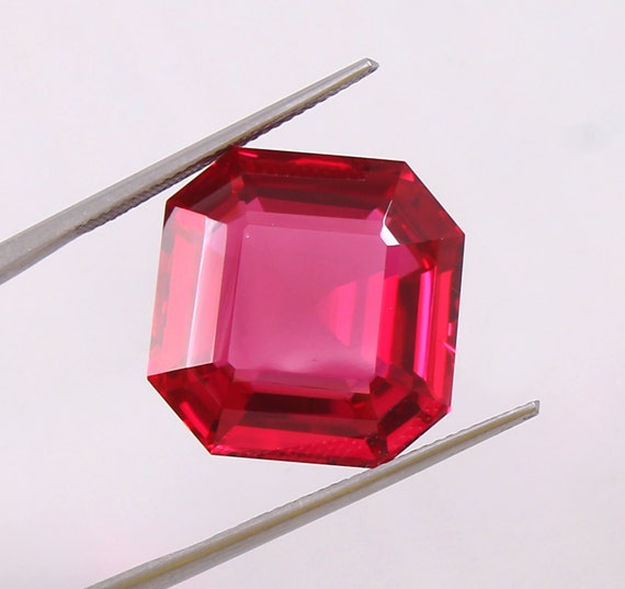 AAA 16x16 MM Flawless Blood Red Ruby Loose Asscher Gemstone - Etsy