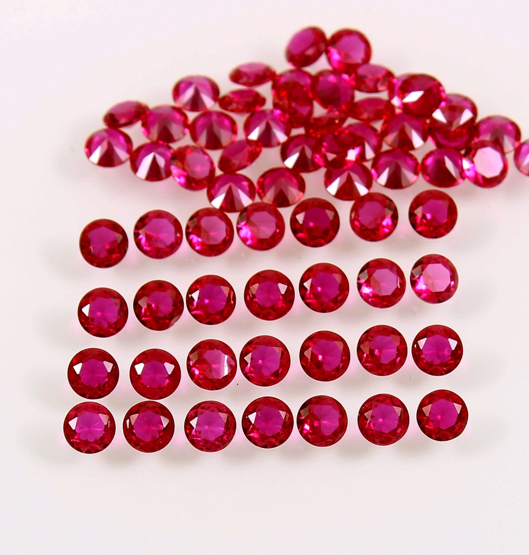 AAA Mozambique Blood Red Ruby Loose Round Gemstone Cut, Ruby MM Size ...