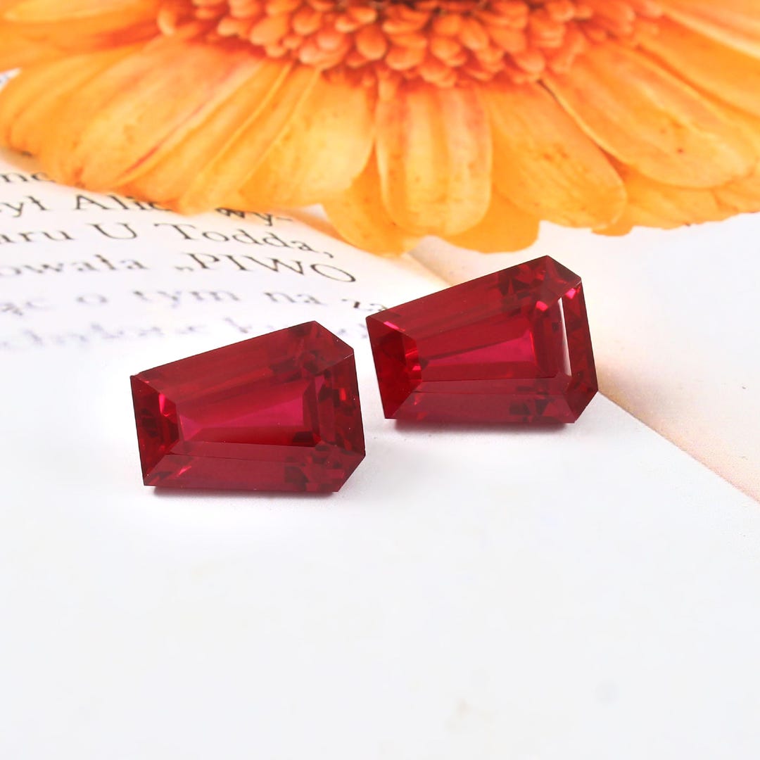 Mozambique Blood Red Ruby Gemstone Pair, Fancy Cut, 26.55 Ct for ...