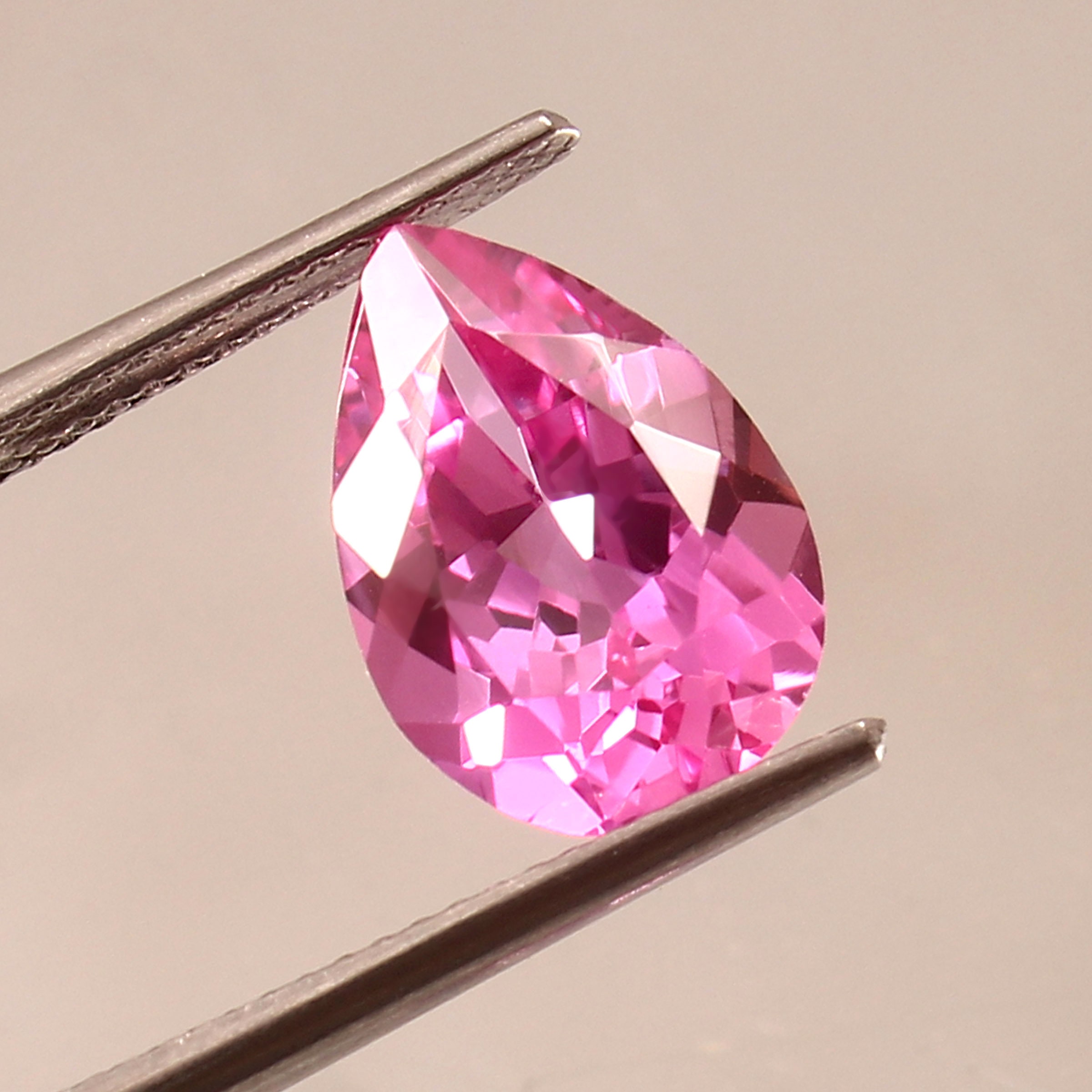 AAA Ceylon Pink Sapphire Loose Gemstone: Pear Cut, 5.20 Carat (13x9 MM ...
