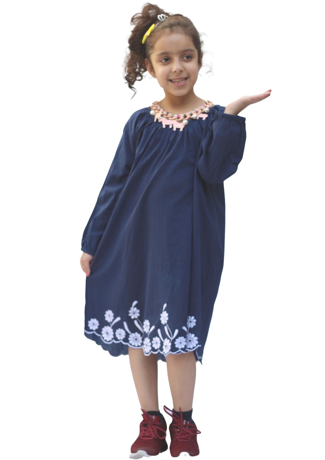 La Kasha Girls Cute Scallop Cotton Dress. - Etsy