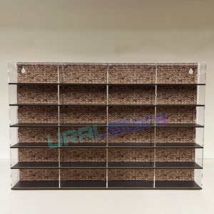 1/64 Scale Wall Display Case for 24 Diecast Cars Storage Wall Stand ...