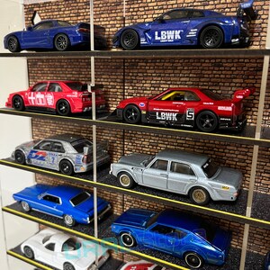 1/64 Scale Wall Display Case for 24 Diecast Cars Storage Wall Stand ...