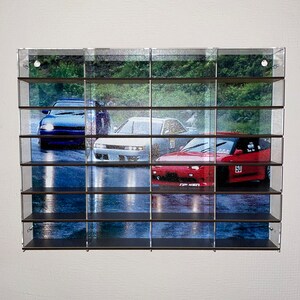 1/64 Scale Display Case for 28 Diecast Cars Storage Wall Stand Rack ...