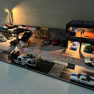 1:64 Scale Diorama Display for Diecast Cars Double Floor Rocket Bunny ...