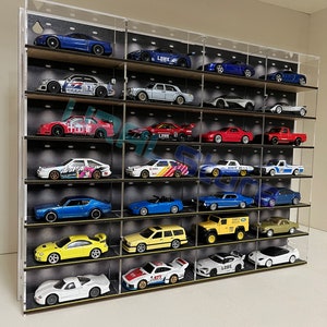 1/64 Scale Display Case for 28 Diecast Cars Storage Wall Stand Rack ...