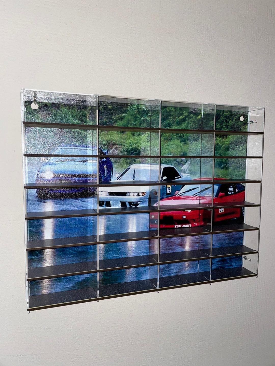 1/64 Scale Display Case for 28 Diecast Cars Storage Wall Stand Rack ...