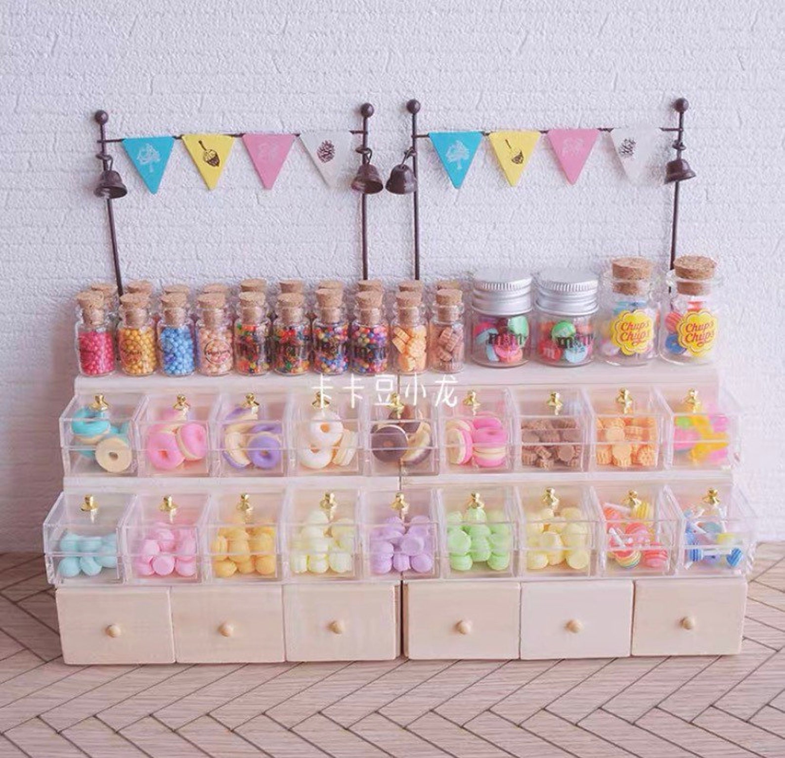 Dollhouse Miniature Candy Shop Display Shelf With Drawers - Etsy
