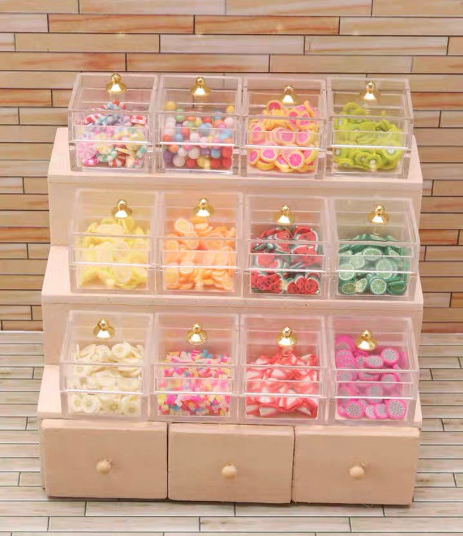 Dollhouse Miniature Candy Shop Display Shelf With Drawers | Etsy