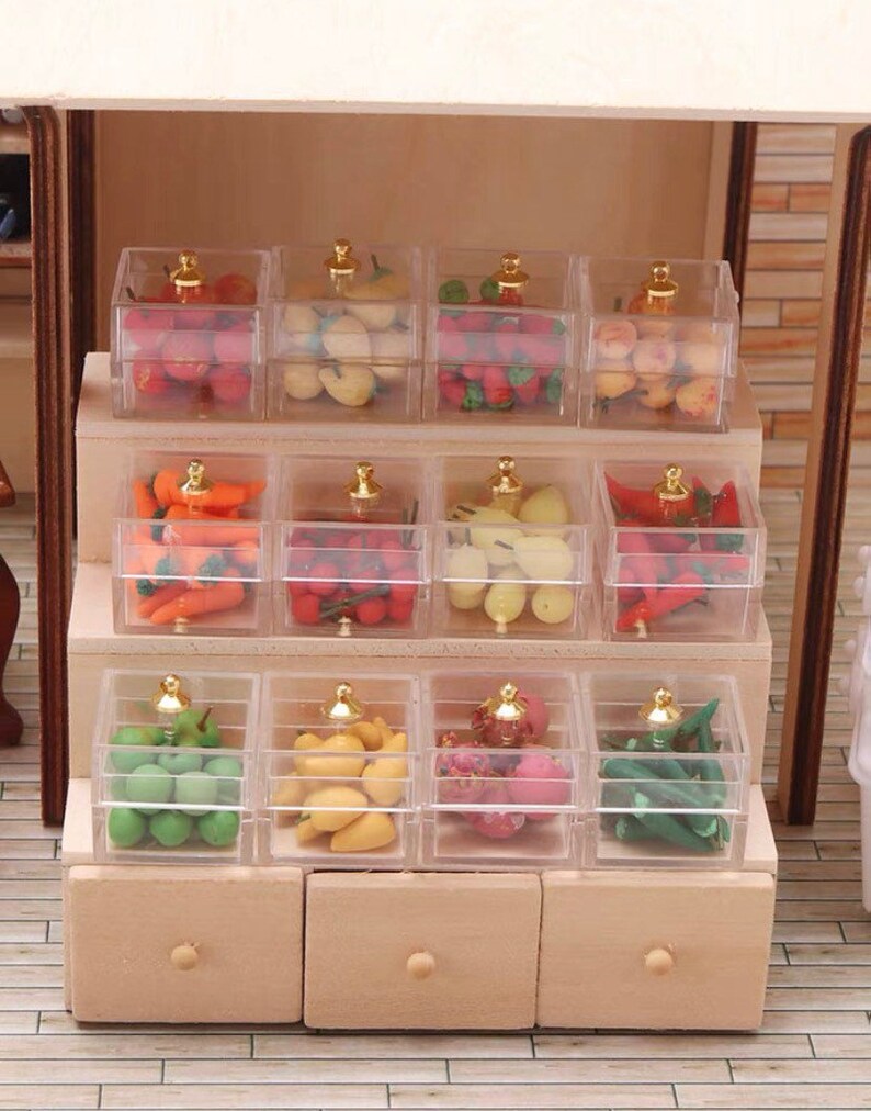 Dollhouse Miniature Candy Shop Display Shelf With Drawers | Etsy