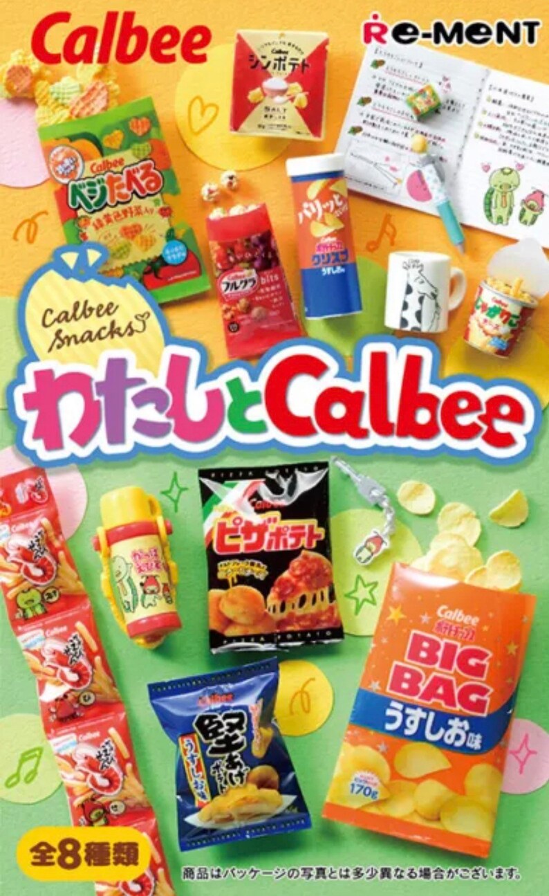 Re-ment Miniature Dollhouse Decoration Calbee Snacks Full Set - Etsy