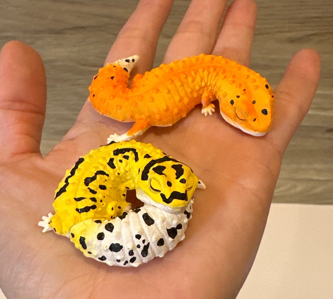 Miniature Leopard Gecko Sleep Figure Novelty Gift - Etsy
