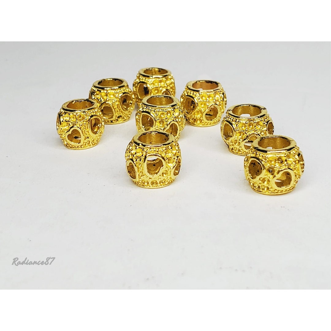 Gold Loc Jewelry, Set of 8 Stainless Steel Metal Beads Adornments ...