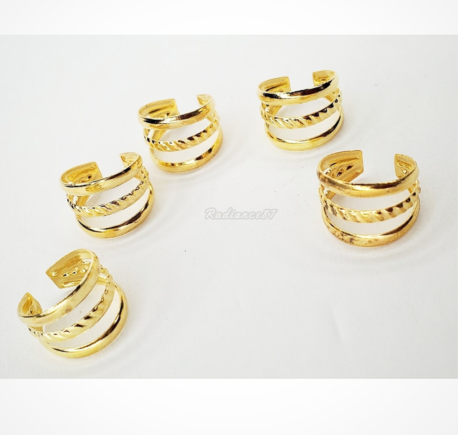 Adjustable Hair Cuffs Clip Beads, Body Cuffs, Gold Loc Jewelry Charm ...