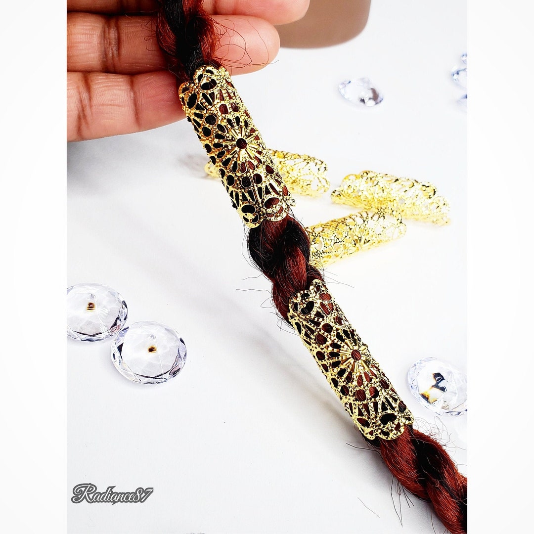 Loc Jewelry, Gold Cuffs Hair Jewelry for Locs Braids Natural Hair, Hair ...