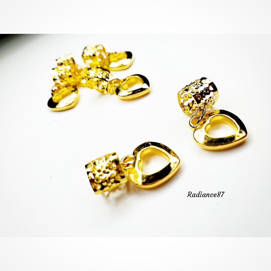 Heart Dreadlock Charms, Heart Shape Loc Jewelry, Adjustable Braid Loc ...