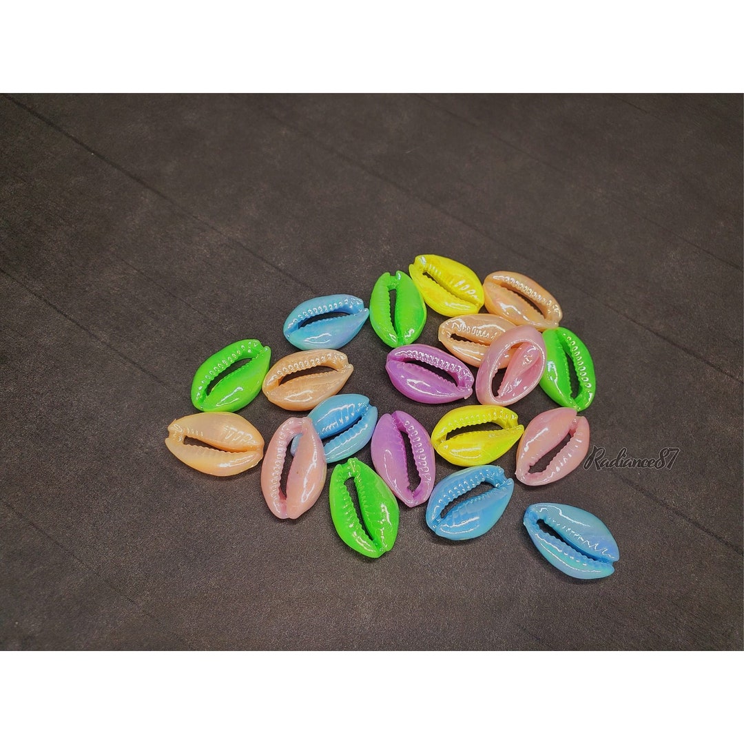 Pastel Cowrie Loc Shells, Acrylic Loc Jewelry, Cowrie Craft Beads, 19 ...
