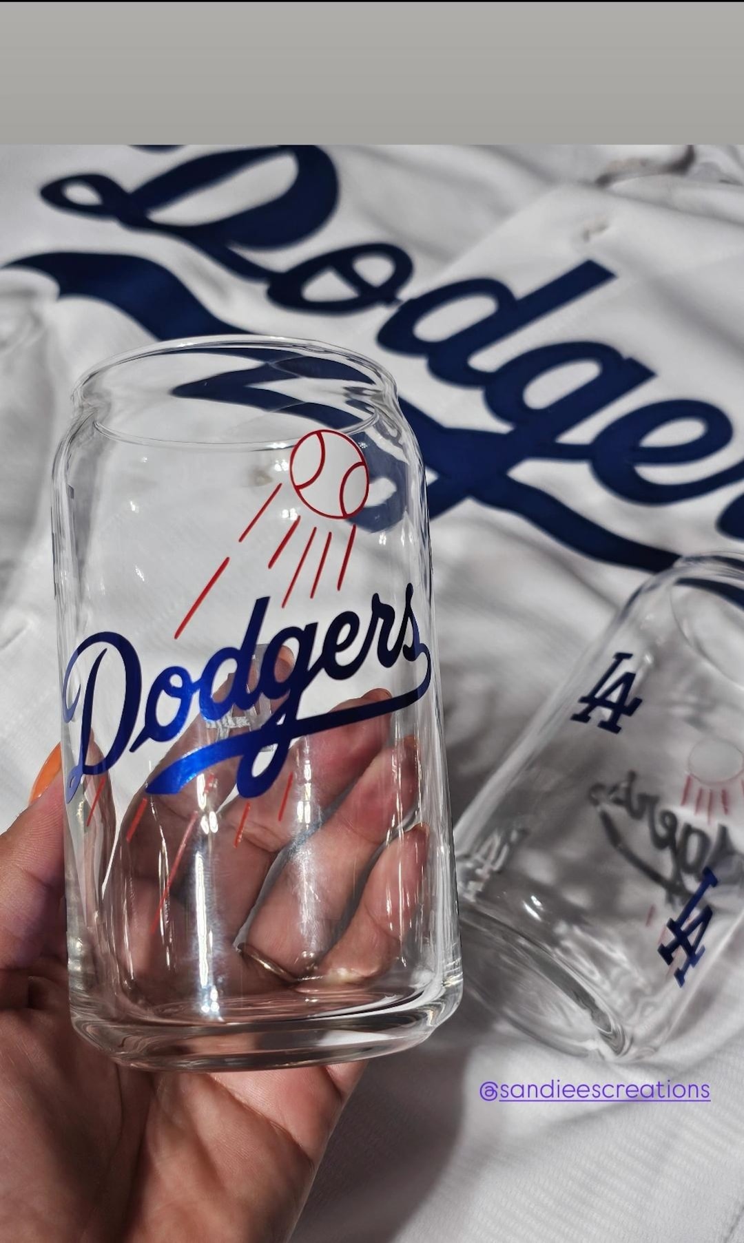 Dodgers Glass Can | Reusable Glass Cup | Glass Can Cup | Beer Glass Cup ...