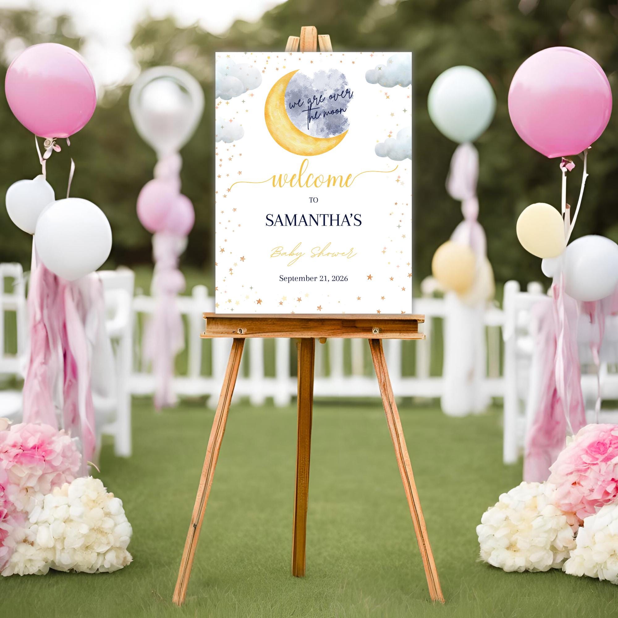 Twinkle Twinkle Little Star Baby Shower, Moons and Stars Baby Shower ...
