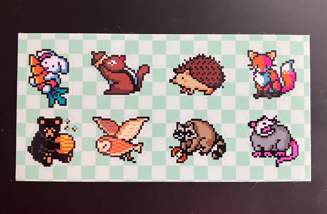 Pixel Woodland Animals Vinyl Sticker Sheet - Etsy