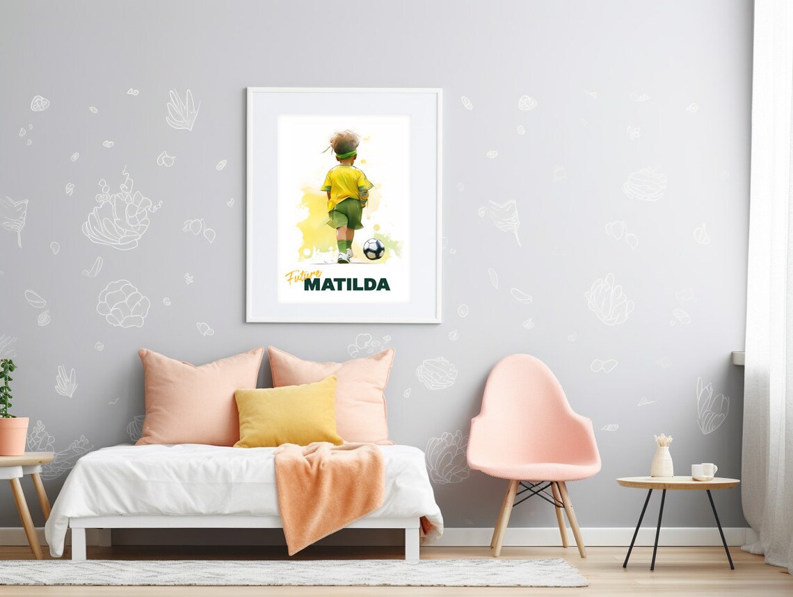 Future Matilda Soccer Girl Wall Art - Matildas Inspired, Matildas Decor ...