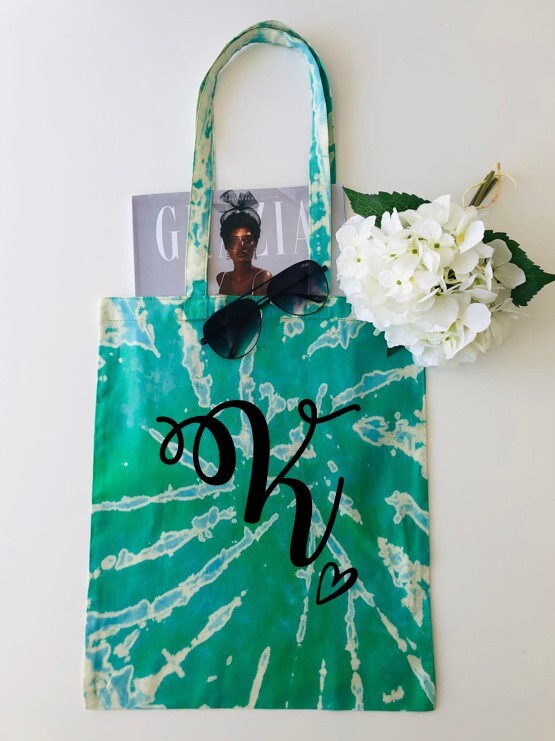 Alphabet Letter Personalised Bright Tie Dye Cotton Tote Bags - Etsy