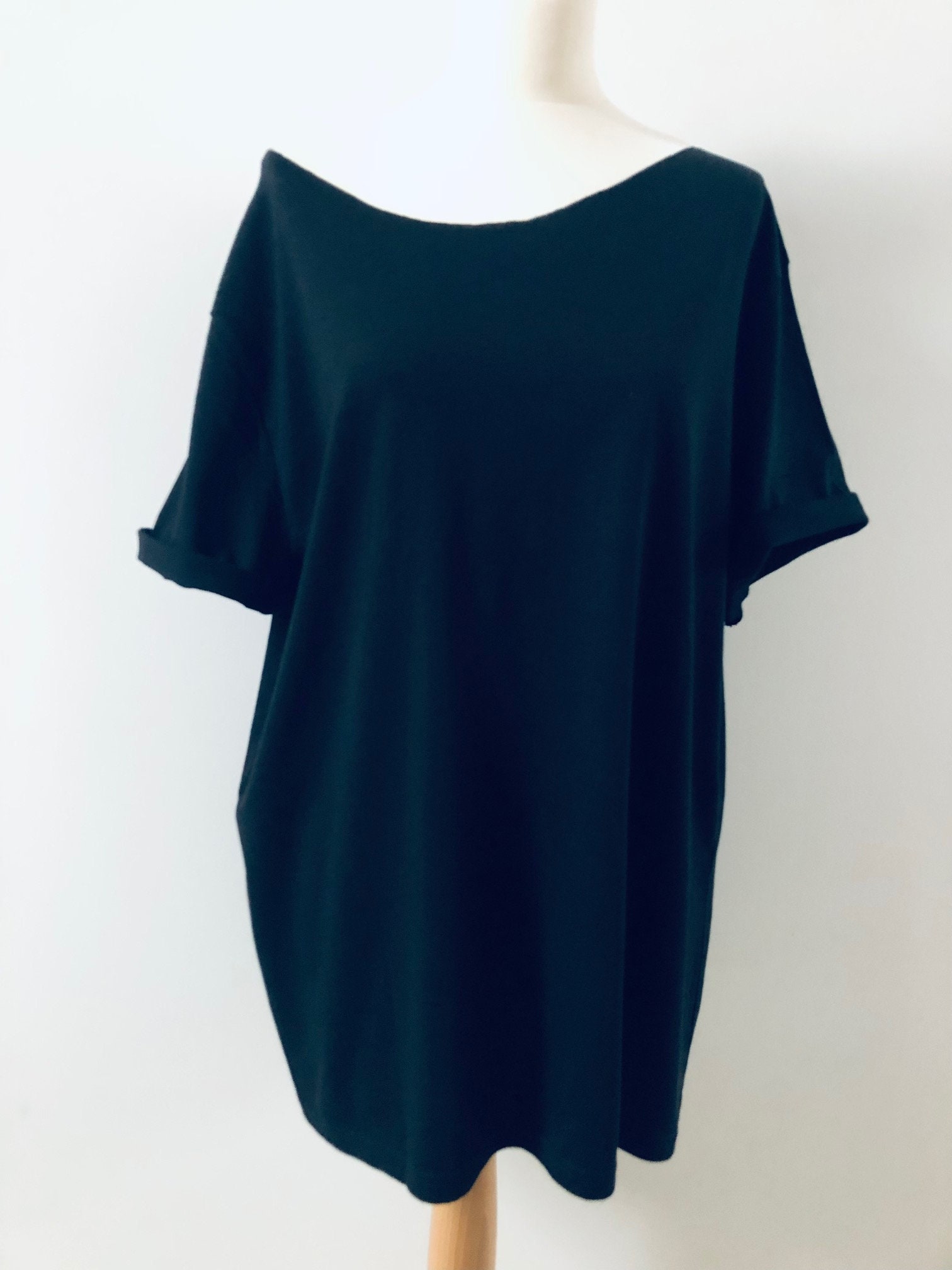 All Sizes Black off the Shoulder Oversize T-shirt - Etsy