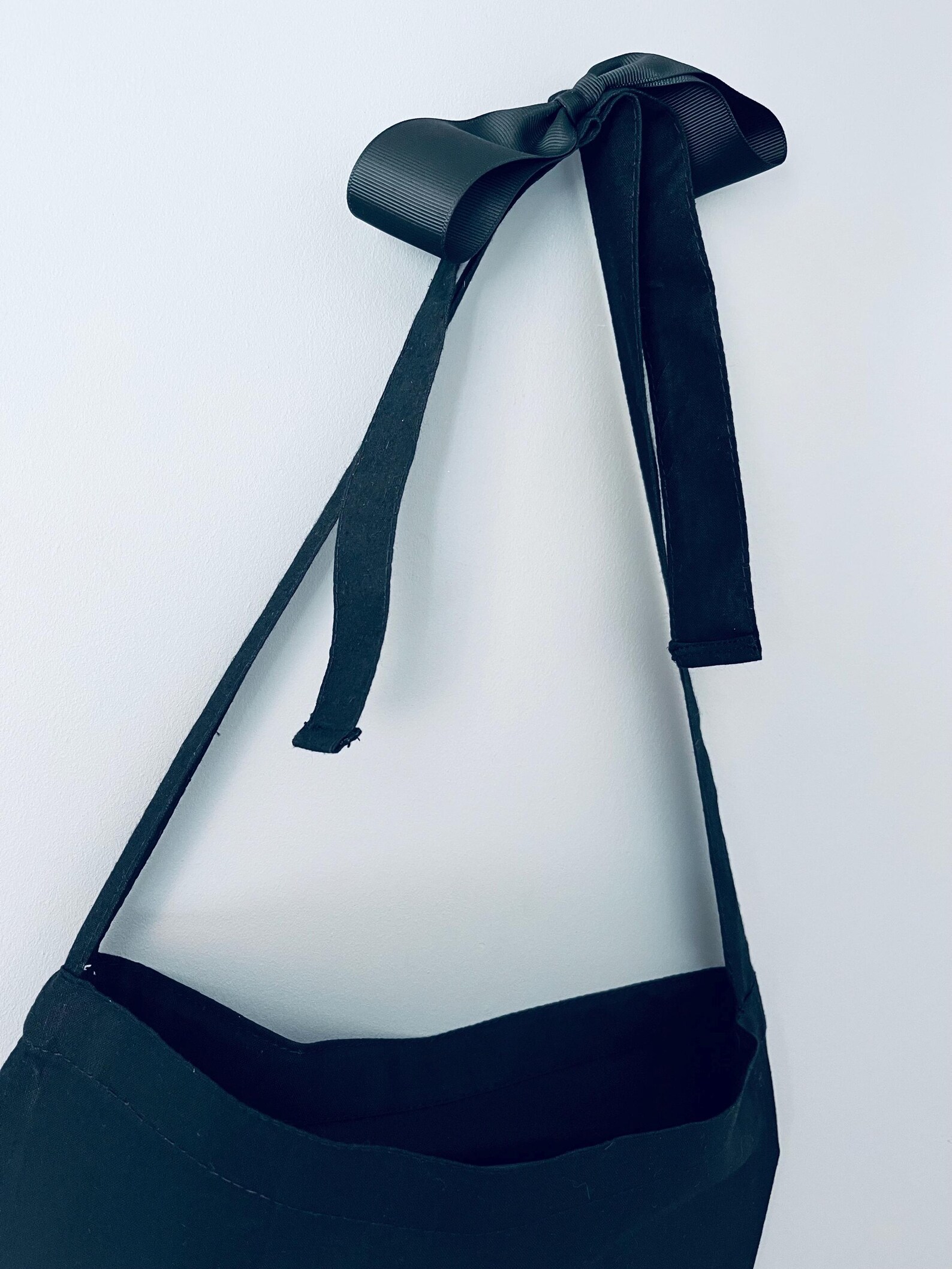 Black Grosgrain Ribbon Bow Detail Strap Shoulder Tote Bag - Etsy