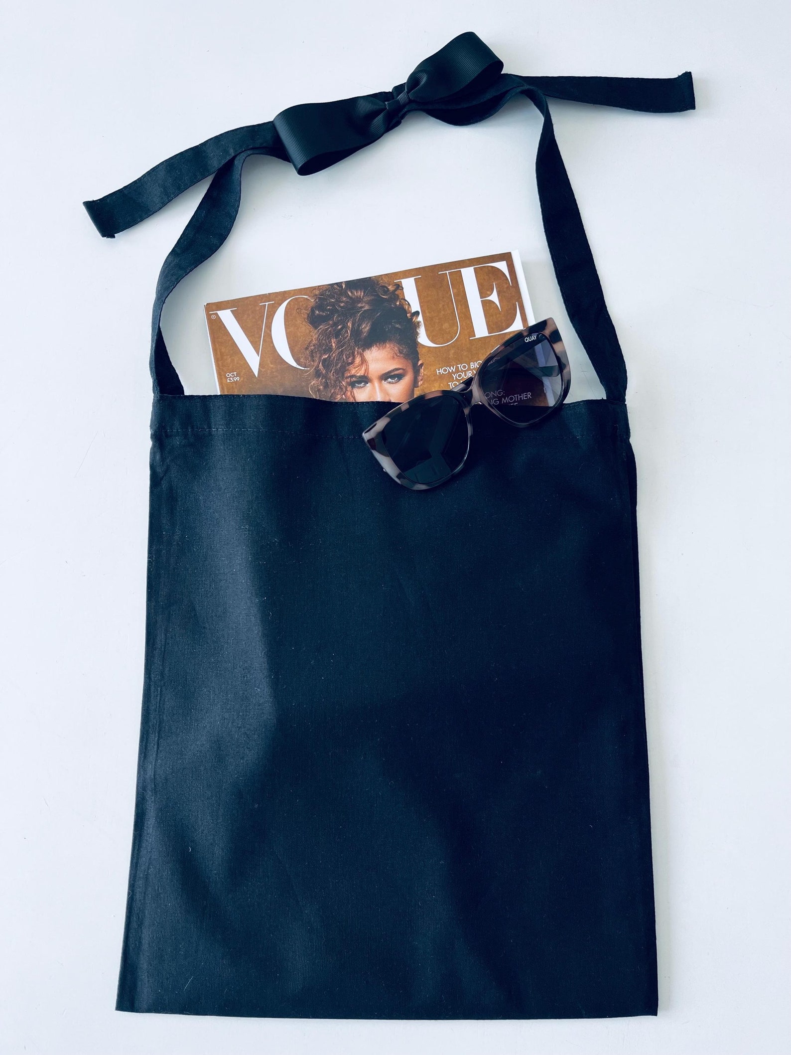 Black Grosgrain Ribbon Bow Detail Strap Shoulder Tote Bag - Etsy