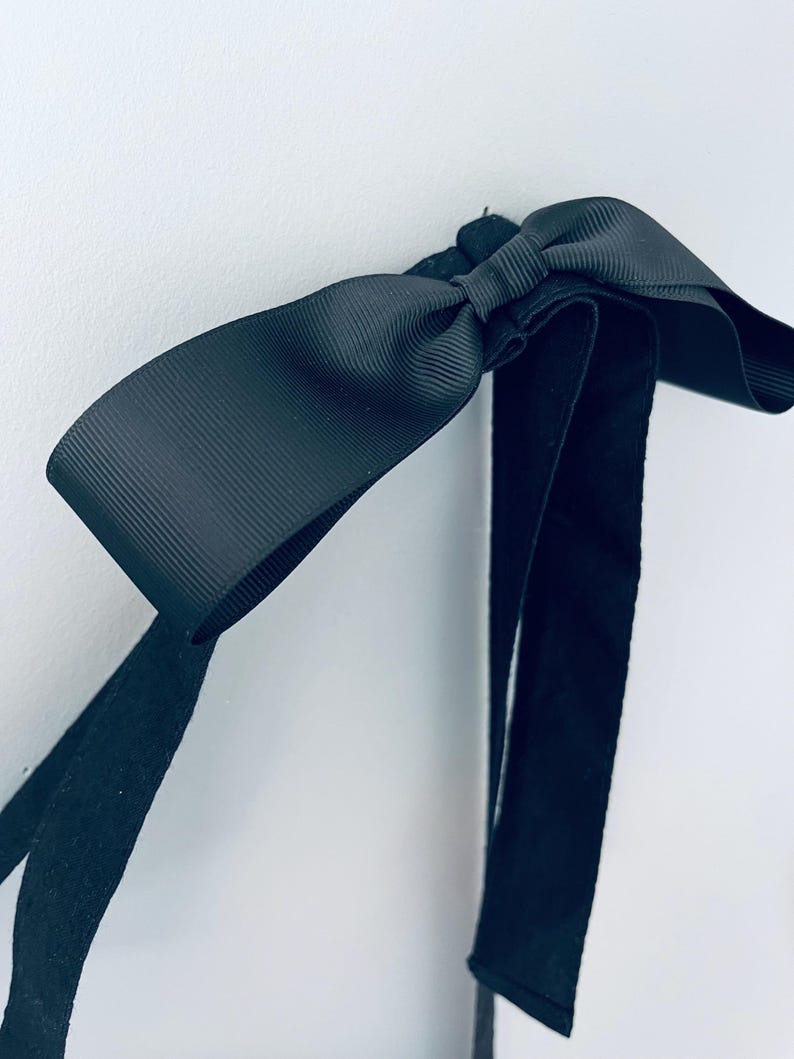 Black Grosgrain Ribbon Bow Detail Strap Shoulder Tote Bag - Etsy