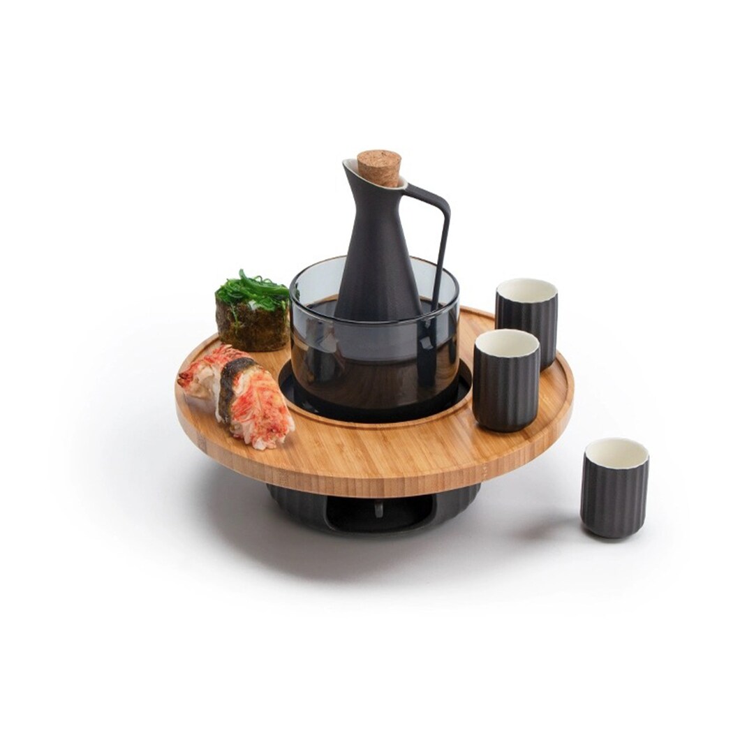 Custom Name/logo Japanese Sake Set With Stove Warmer and - Etsy