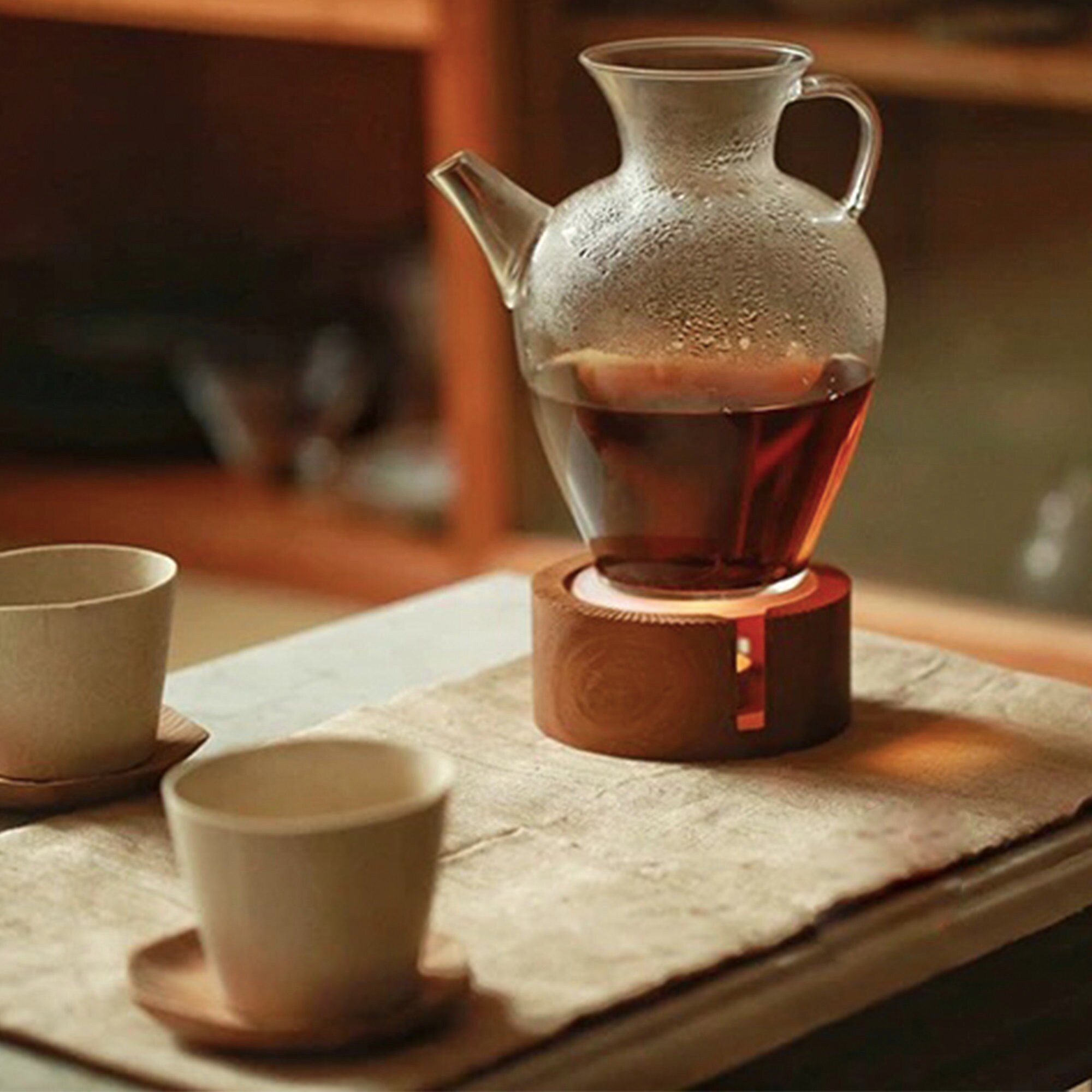 Handcrafted Wooden Tea Wax Warmer Fire Stove Set Sake Warmer - Etsy