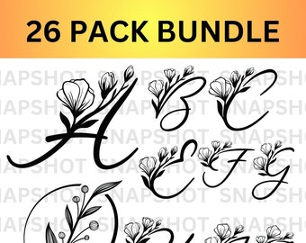 Alfabeto floral SVG, monograma svg, cricut svg, letras florales svg ...