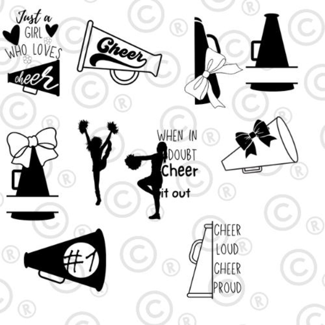 Cheer BIG SVG Bundle, Cheerleading SVG, Cheer Svg, Megaphone Svg, Cheer ...