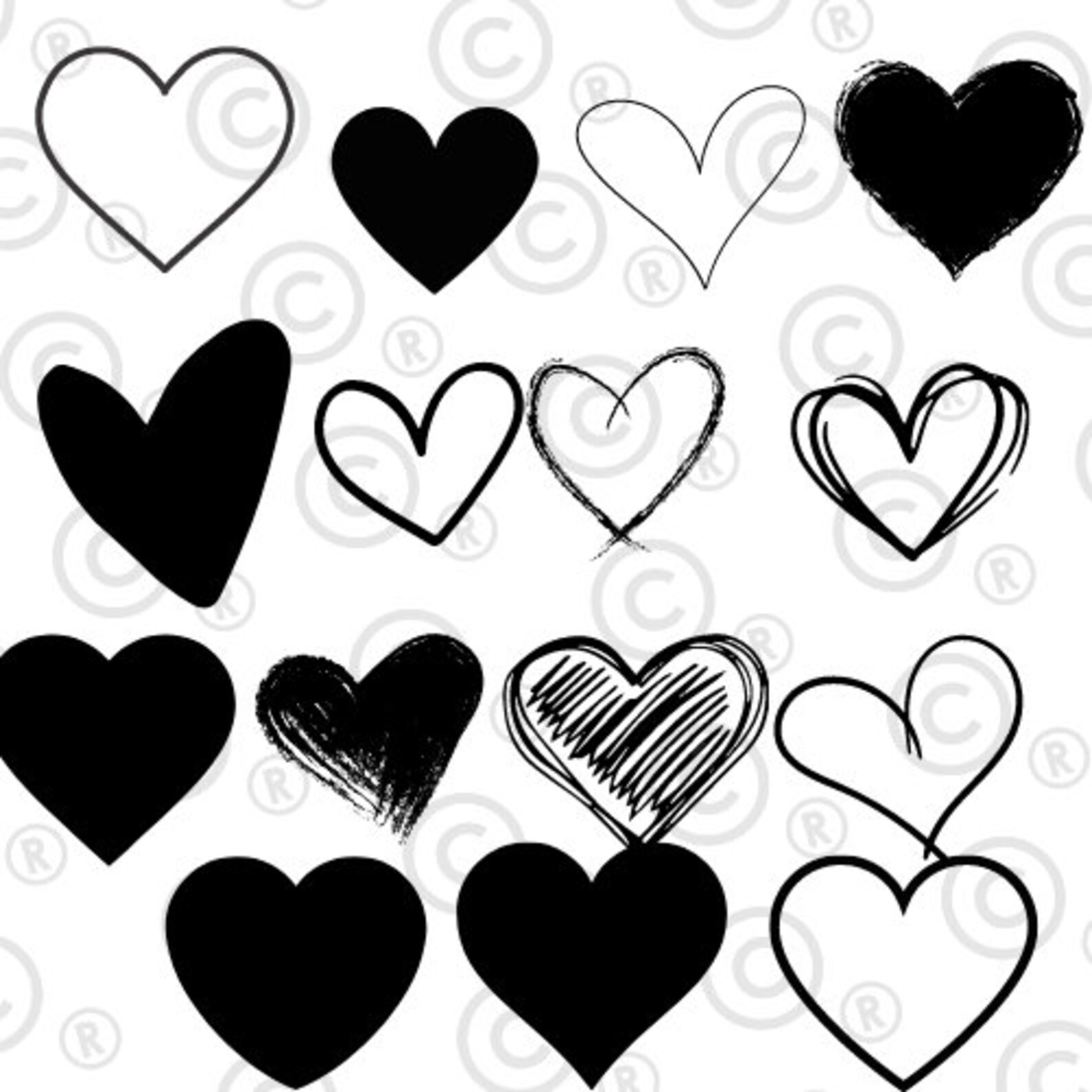 Hearts Svg Bundle, Heart Outline Svg, Heart Cut Files, Heart Clipart ...