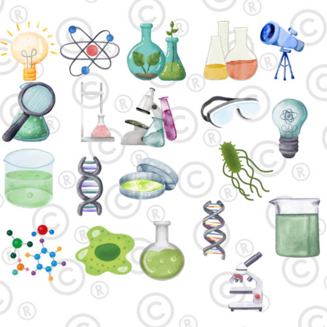 Watercolor Science Clipart Science Class Download Instant Download ...