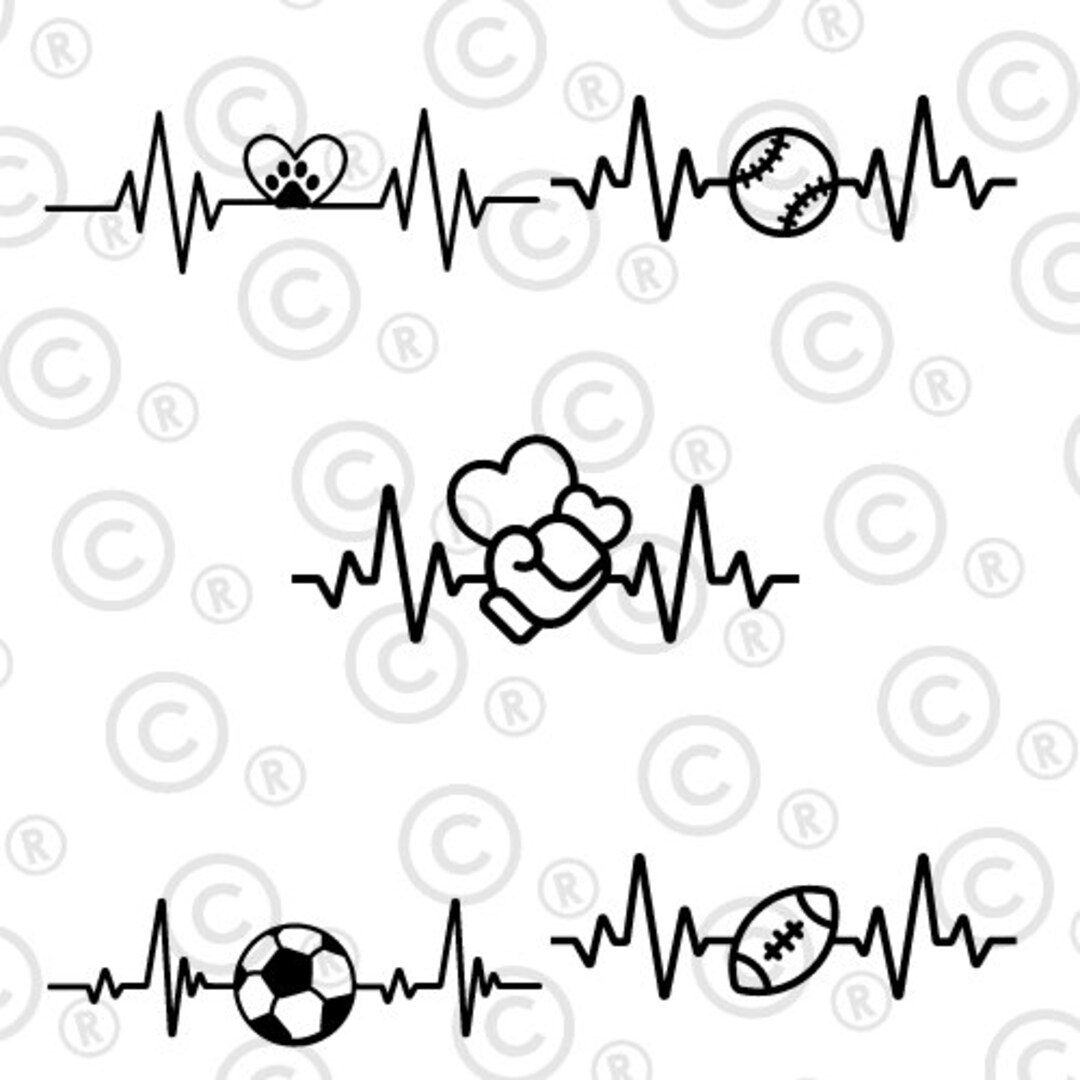 Heartbeat SVG, Heart SVG, for Cricut, for Silhouette, Cut File, Vector ...