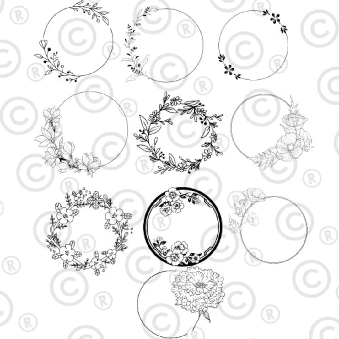 FLORAL CIRCLE SVG, Floral Circle Svg Cut Files for Cricut, Floral ...