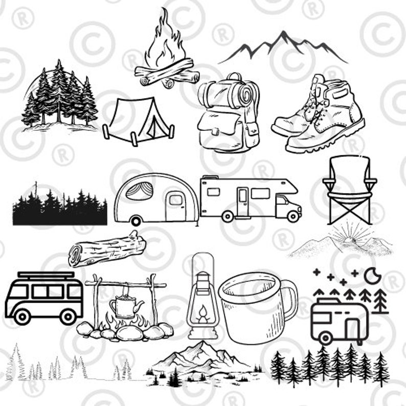 CAMPING SVG Bundle, CAMPING Clipart, Camping Svg Cut Files for Cricut ...