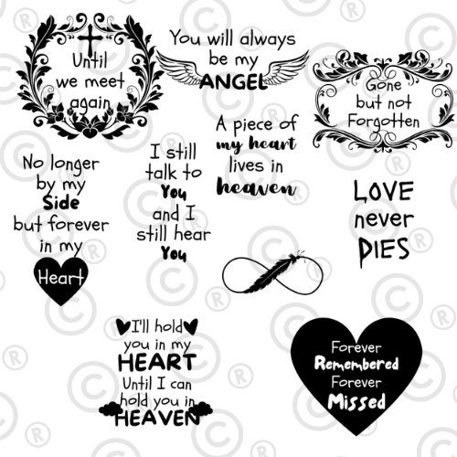 Memorial Svg Bundle,memorial Quotes Svg, Rest in Peace Svg, Cardinal ...