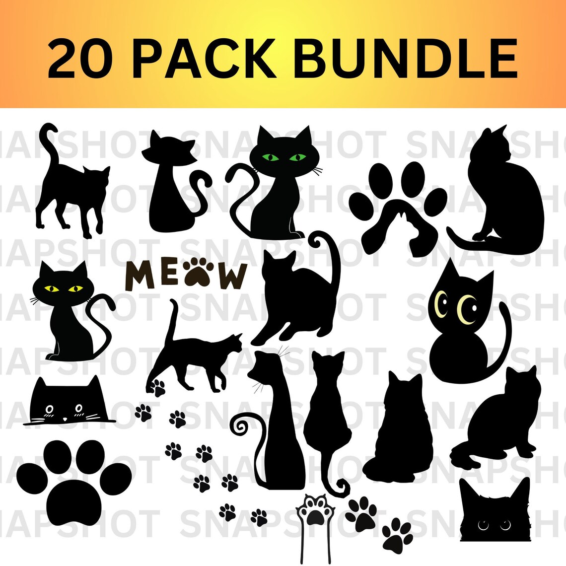 Cat Silhouette, Cat Svg, Cat Svg Bundle, Cat Cut File, Cat Clipart, Cat ...